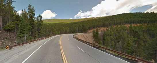 Driving through the scenic Monarch Pass in Colorado