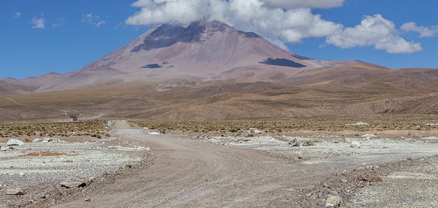 An old mine road to the summit of Aucanquilcha Volcano