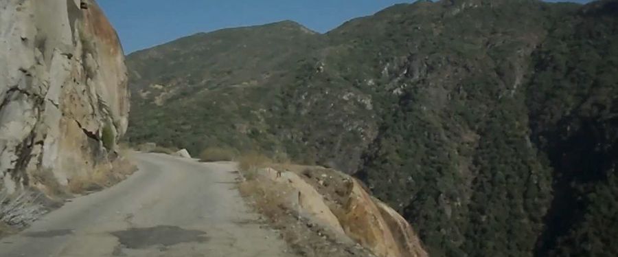 Black Rock Reservoir in CA is a road along an intimidating sheer cliff