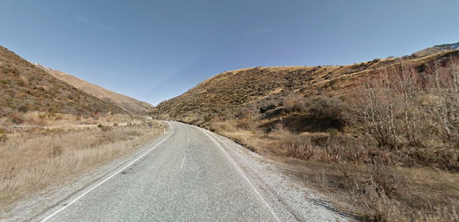 Crown Range Road is often covered in snow and ice