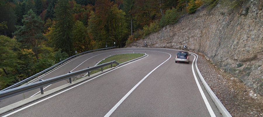 A popular curvy road to the summit of Mendola Pass