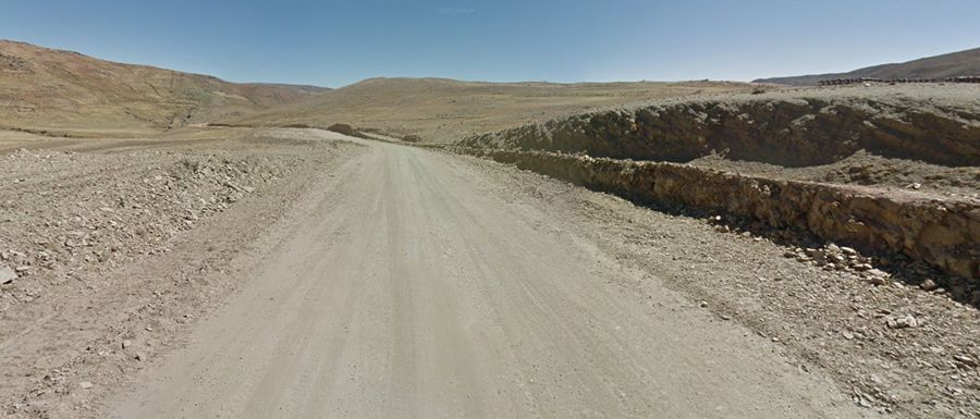 A road to Colquechaca, the highest town of Bolivia