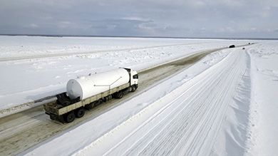 Lena river ice road