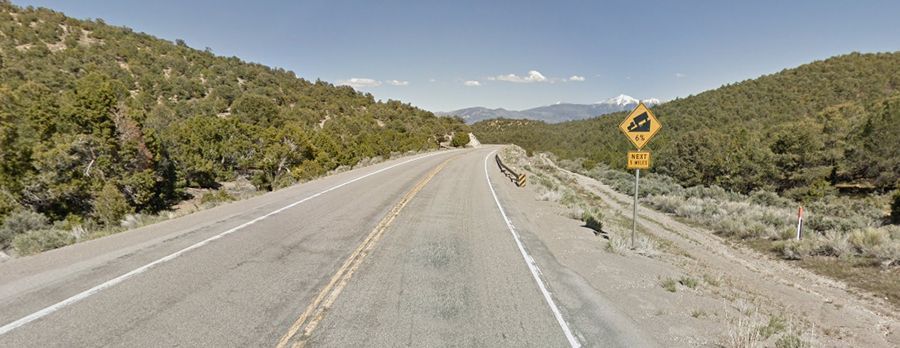 Connors Pass, the highest point along US 50 in Nevada