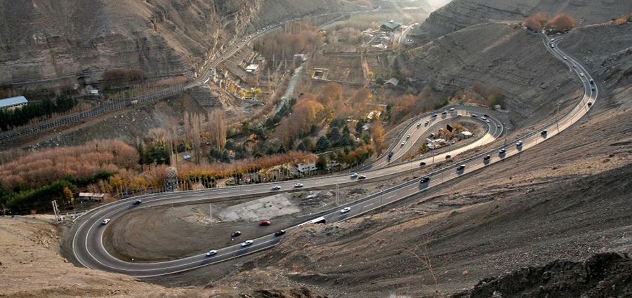 Chalus Road is a busy scenic drive in Iran
