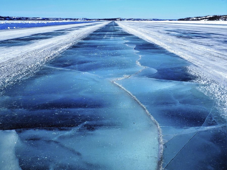 Dettah Ice Road is a cool highway in the Northwest Territories