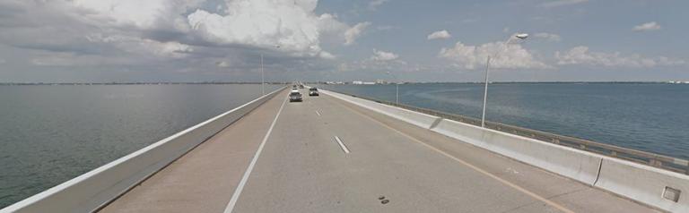 Crossing the historic Gandy Bridge in Florida